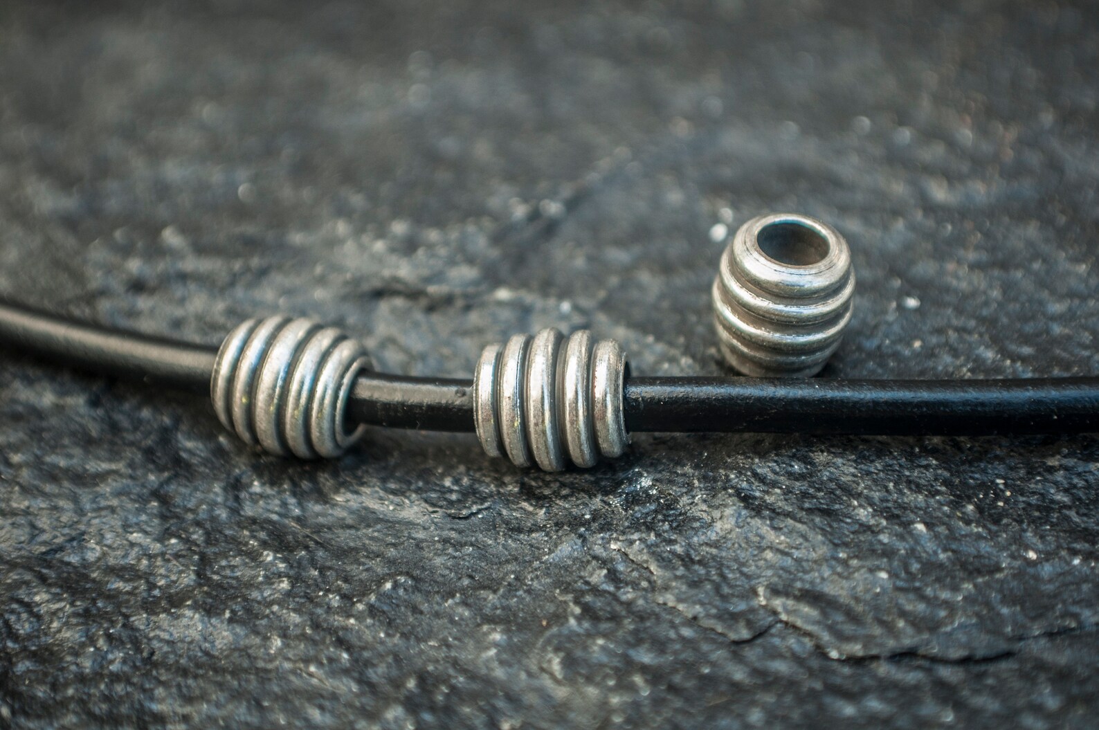 Ribbed Barrel Greek silver Beads 10mm Antique Hellenic Tube | Etsy