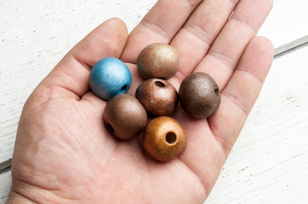Extra Large Ceramic Round Beads, Large Hole 6mm Ceramic Bead Findings ...