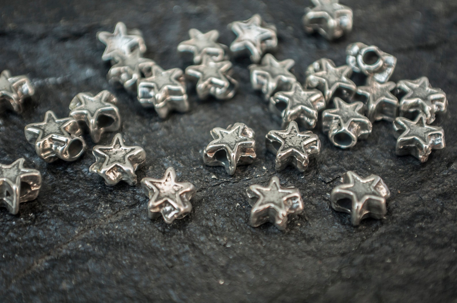Small Silver Star Beads Rustic Silver Star Beads 25pcs 7mm | Etsy