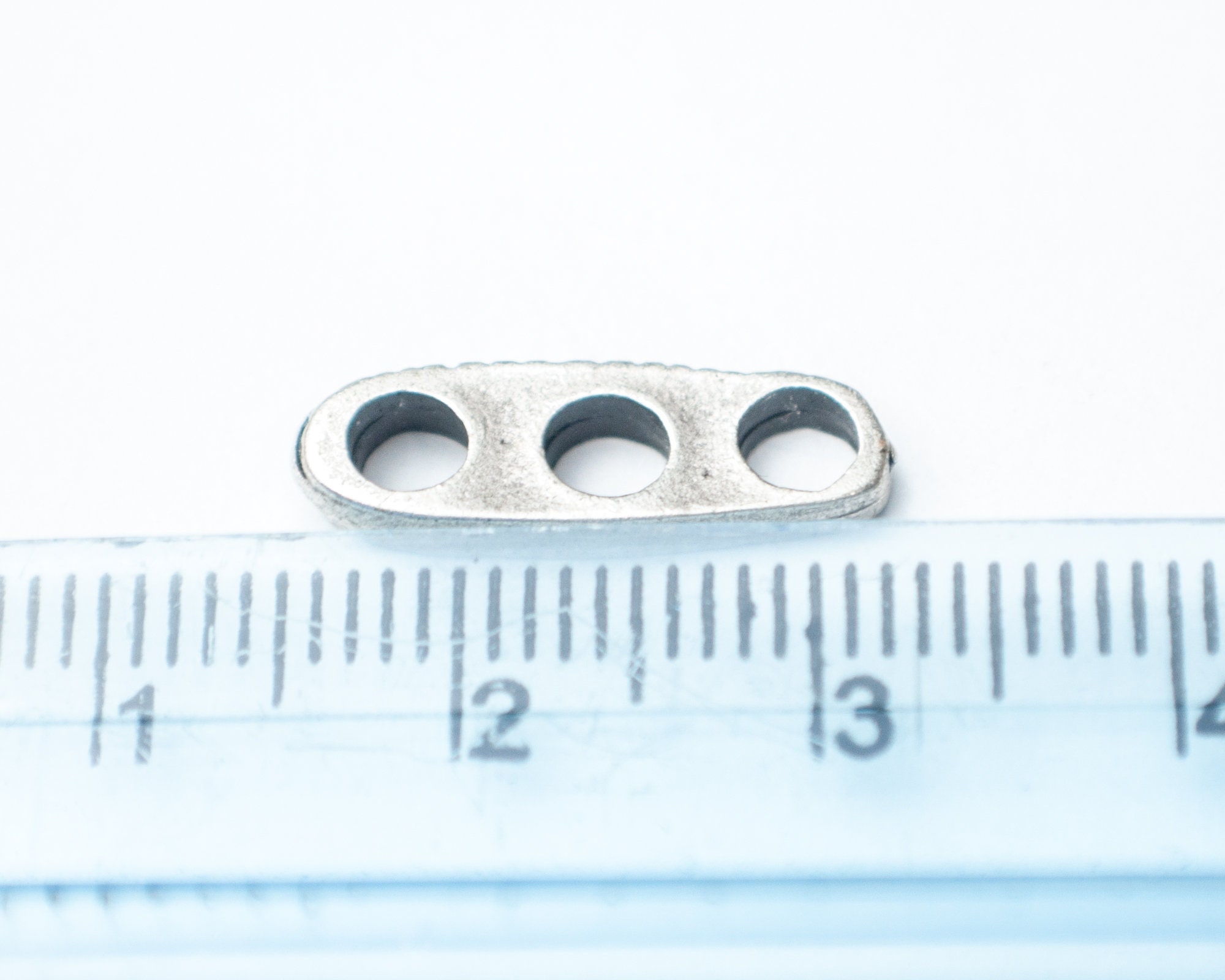 Three Hole Multi Strand Spacer Connector Beads 18x5mm, 3 Hole Silver ...