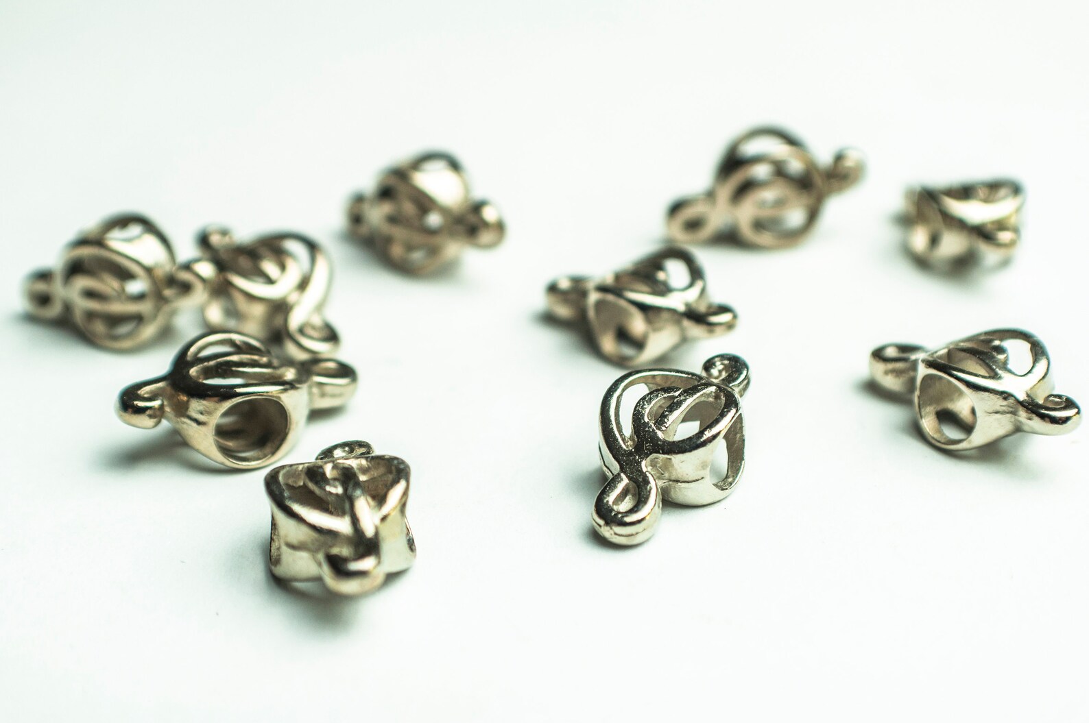 Musical Note Bead G Clef Silver G Clef Note Beads Big Hole - Etsy