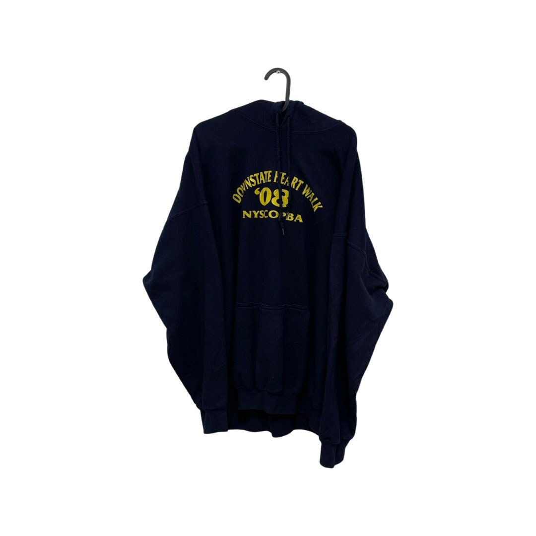 90s Vintage NYSCOPBA Hoodie Sweatshirt Blue / Size Large Unisex - Etsy