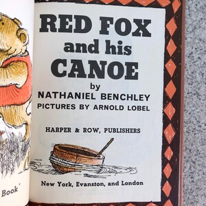 Red Fox and His Canoe, Nathaniel Benchley, Arnold Lobel, 1964, an I Can ...