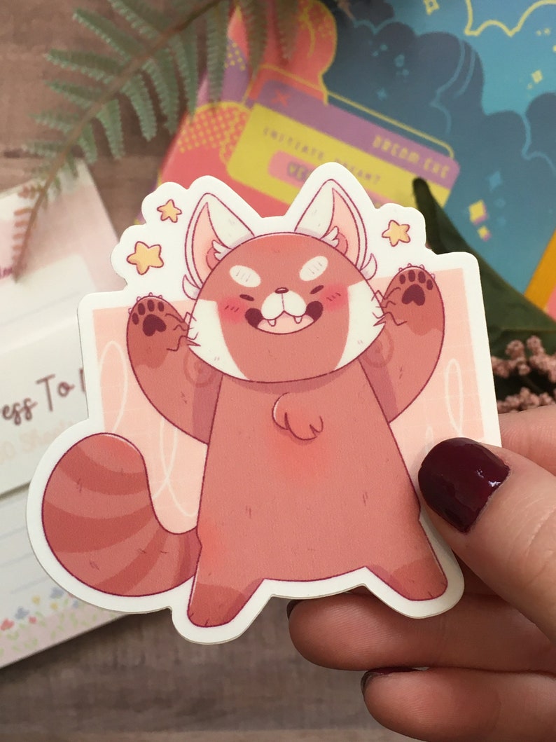 Unleash the Red Panda Sticker | Nerdy Vinyl Sticker, Kawaii Sticker ...