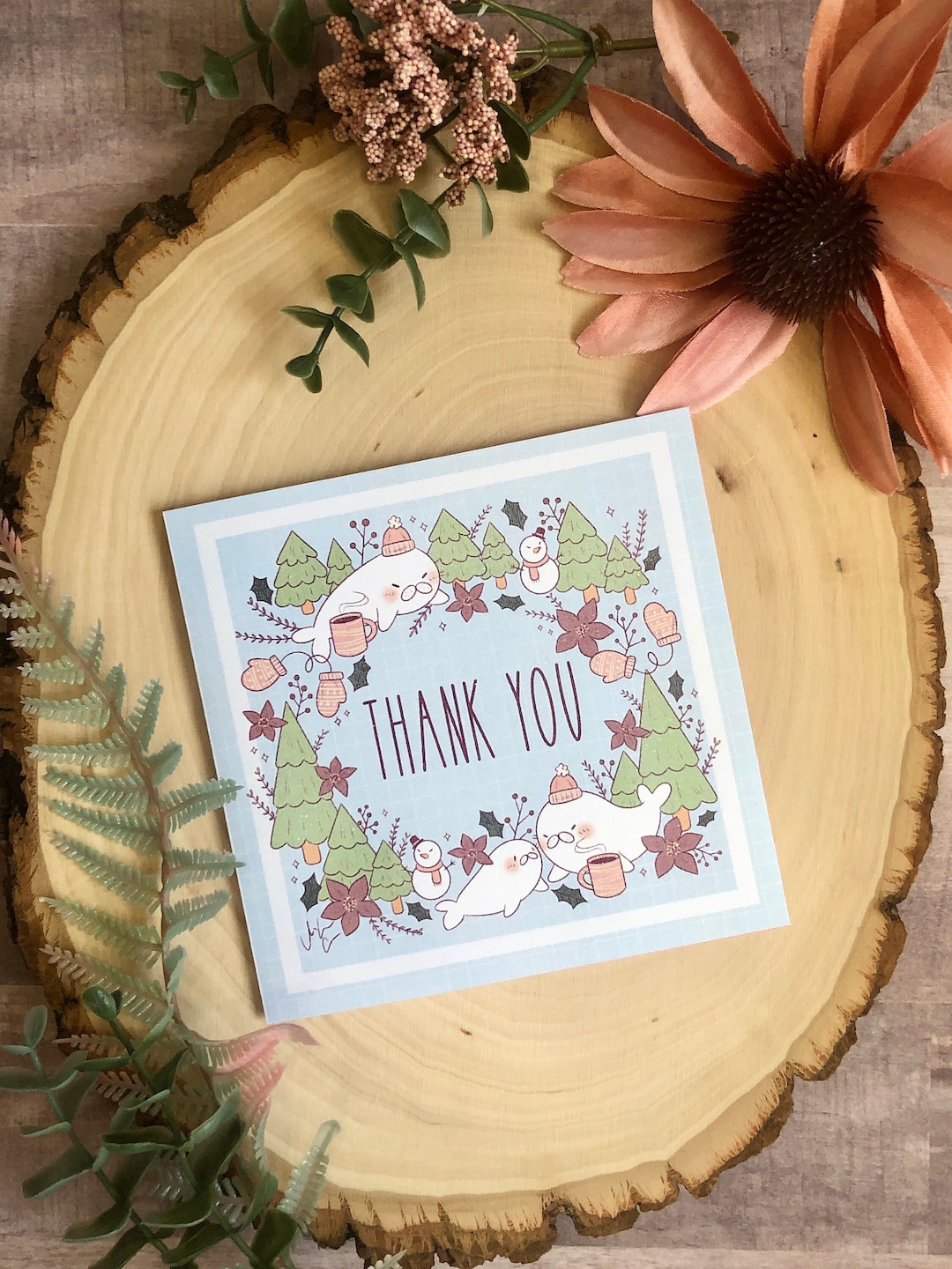 Winter Thank You Card | Digital Download, Digital Art, Art Print ...