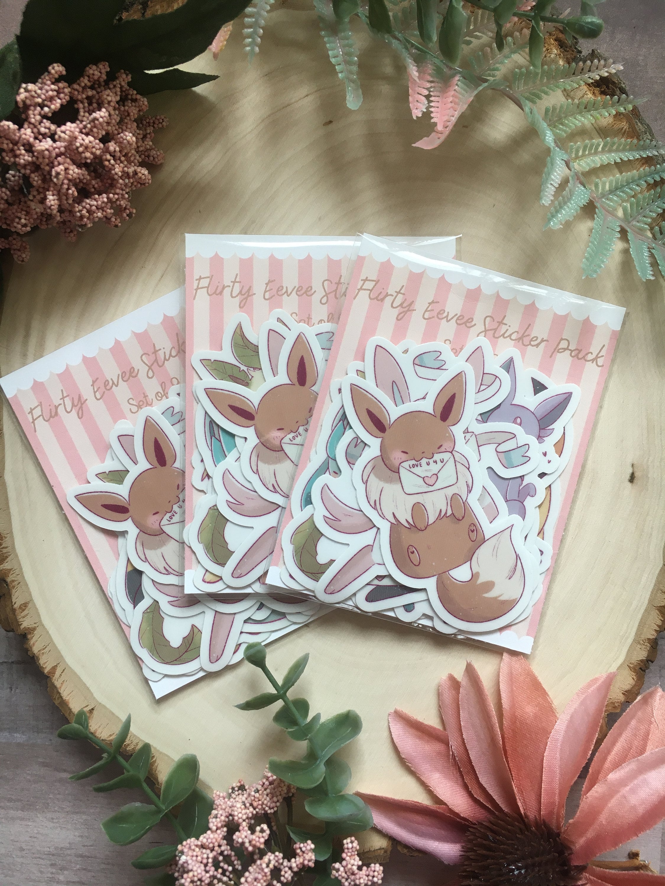 Flirty Eevee Stickers Cute Sticker Sticker Set Kawaii | Etsy
