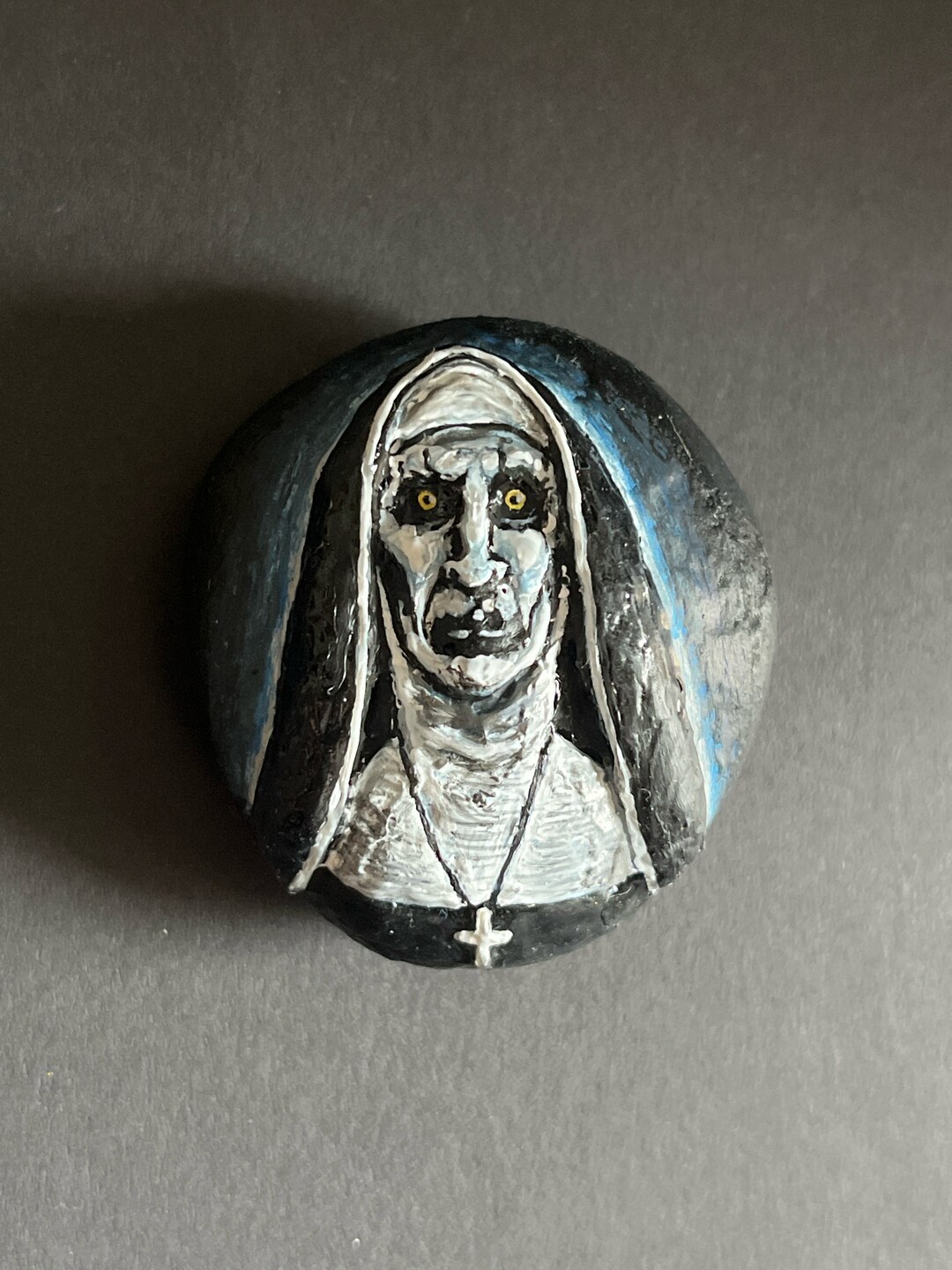 The Nun valak Hand Painted/scuplted Stone - Etsy