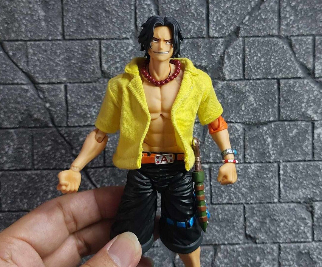 Handmade 1/12 Yellow T-shirt for VAH One Piece Portgas D Ace Action ...