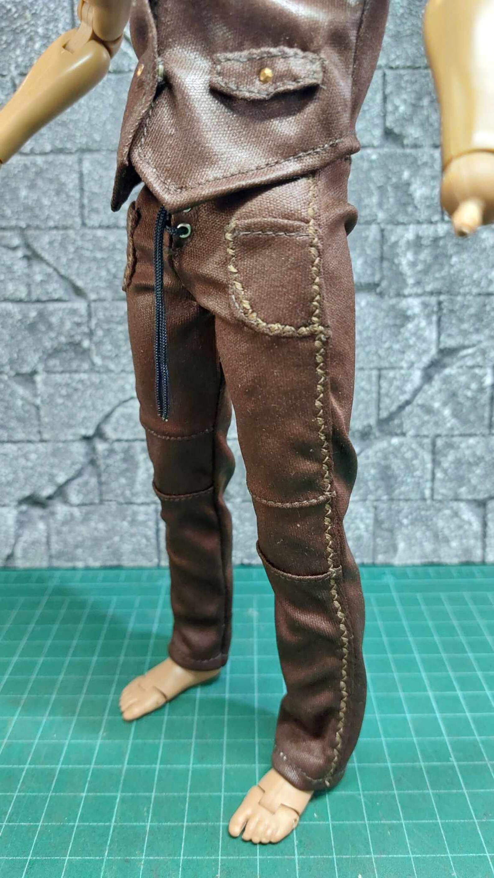 Handmade 1/6 Scale Action Figure Clothes: Brown Vest & Pants Set - Etsy