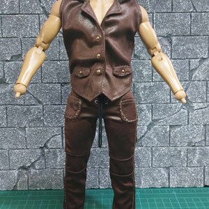 Handmade 1/6 Scale Action Figure Clothes: Brown Vest & Pants Set - Etsy