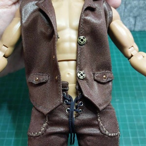 Handmade 1/6 Scale Action Figure Clothes: Brown Vest & Pants Set - Etsy