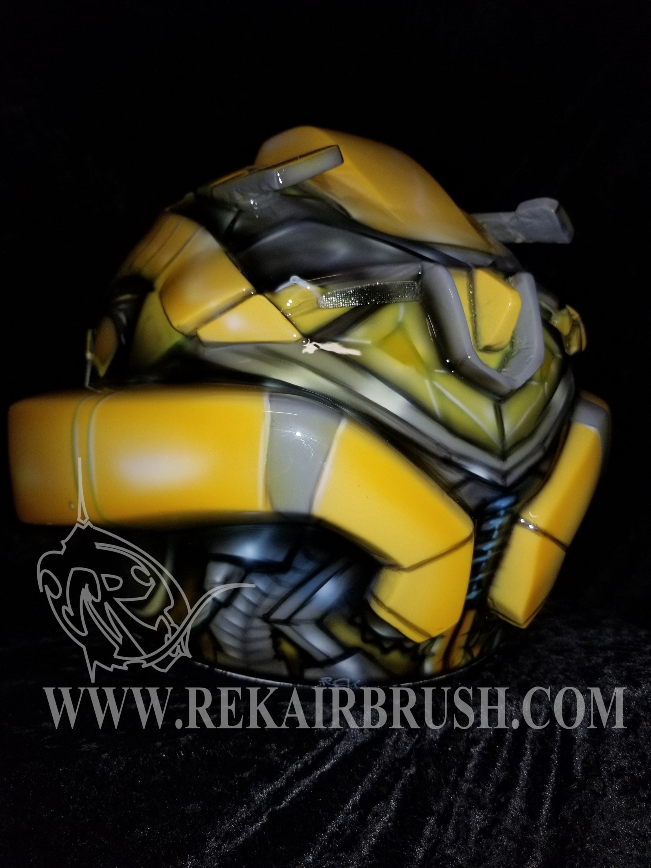 3D BUMBLE BEE Transformers Custom Airbrushed Painted Motorcycle Helmet ...
