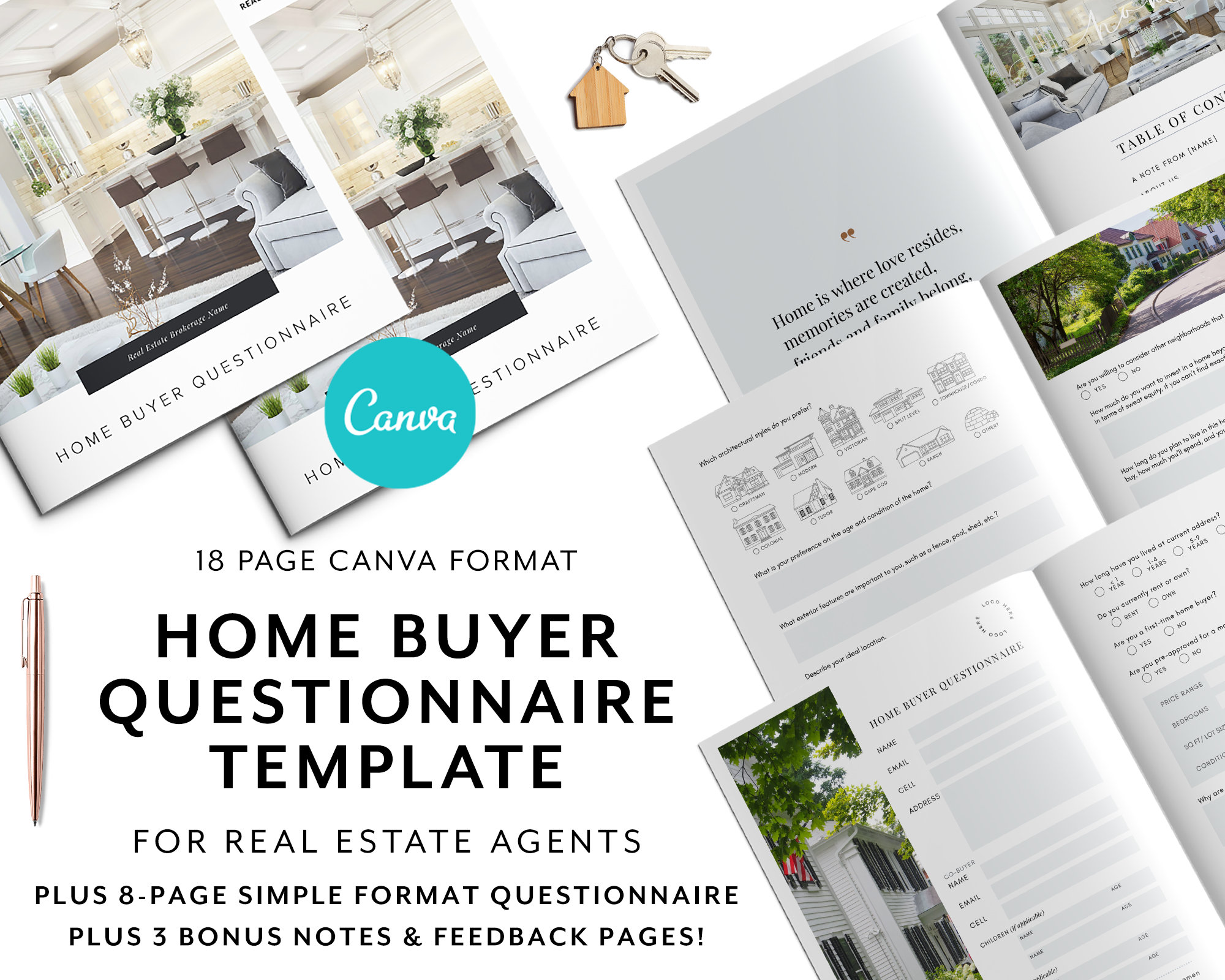 Home Buyer Questionnaire CANVA Template for Realtors® - Etsy