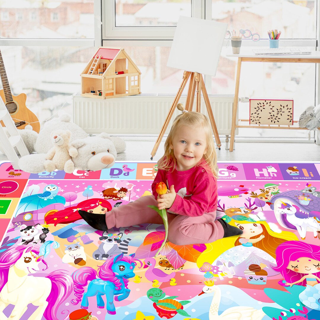 QUOKKA Baby Play Mat for Floor | Plush ABC Playmat With Unicorn ...