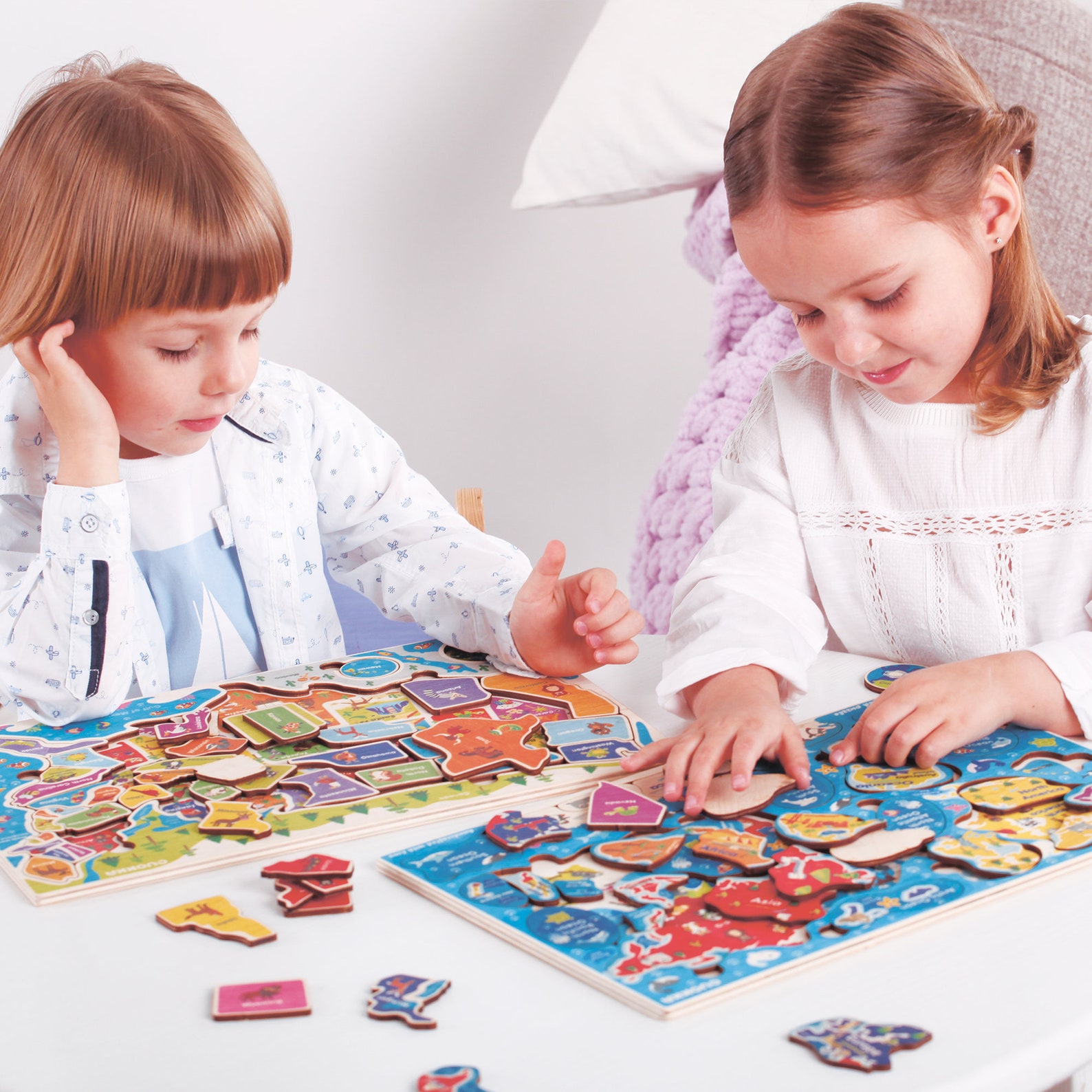 Wooden Puzzles For Toddlers 2 3 4 5 Year Olds 2 Pack Puzzles Etsy