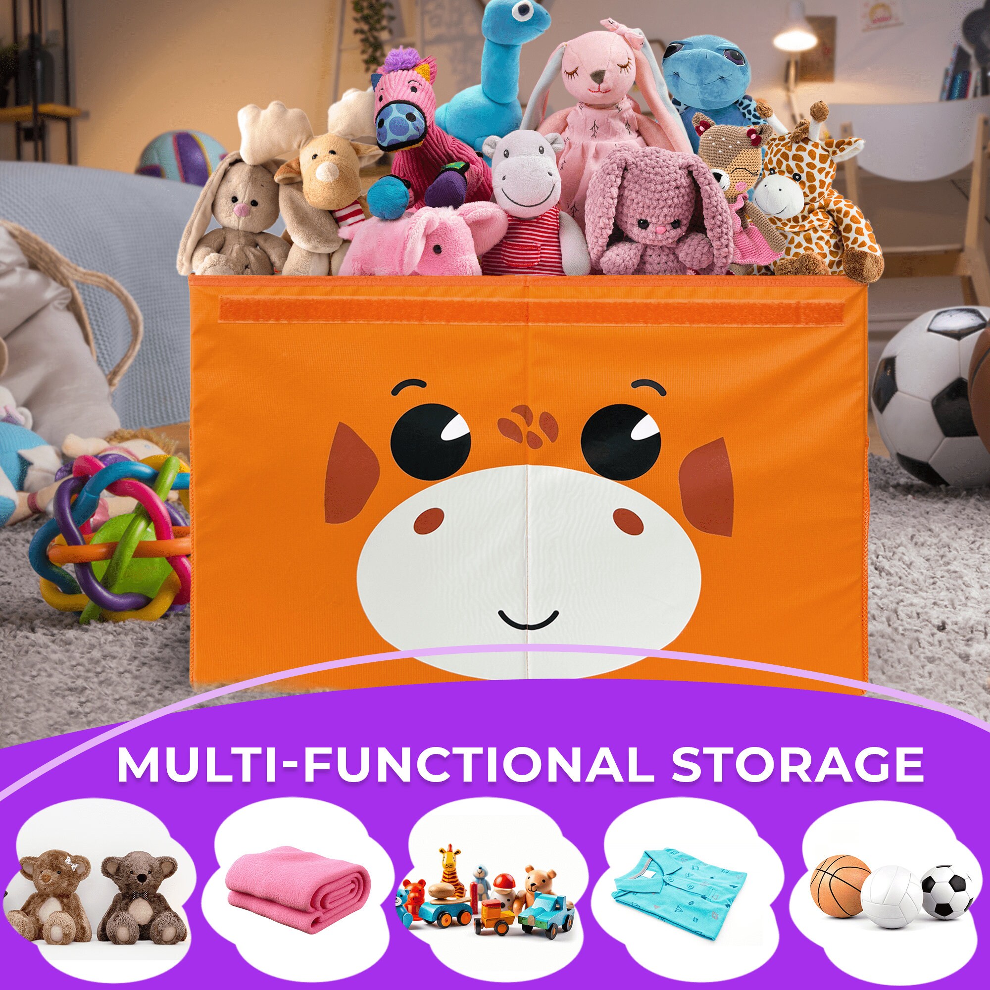 QUOKKA Giraffe Toy Storage Box for Boys and Girls Toy Chest Organizer Collapsible Handles Flip Top Lids Fabric Foldable Bin Etsy Canada