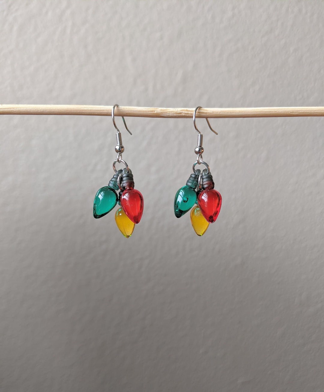 Traditional Christmas Light Earrings, Winter Jewelry, Xmas Earrings ...