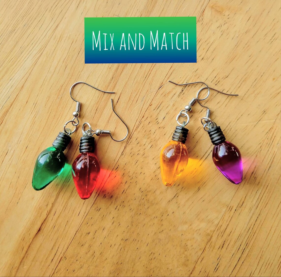 Christmas Light Earrings holiday earrings Christmas | Etsy