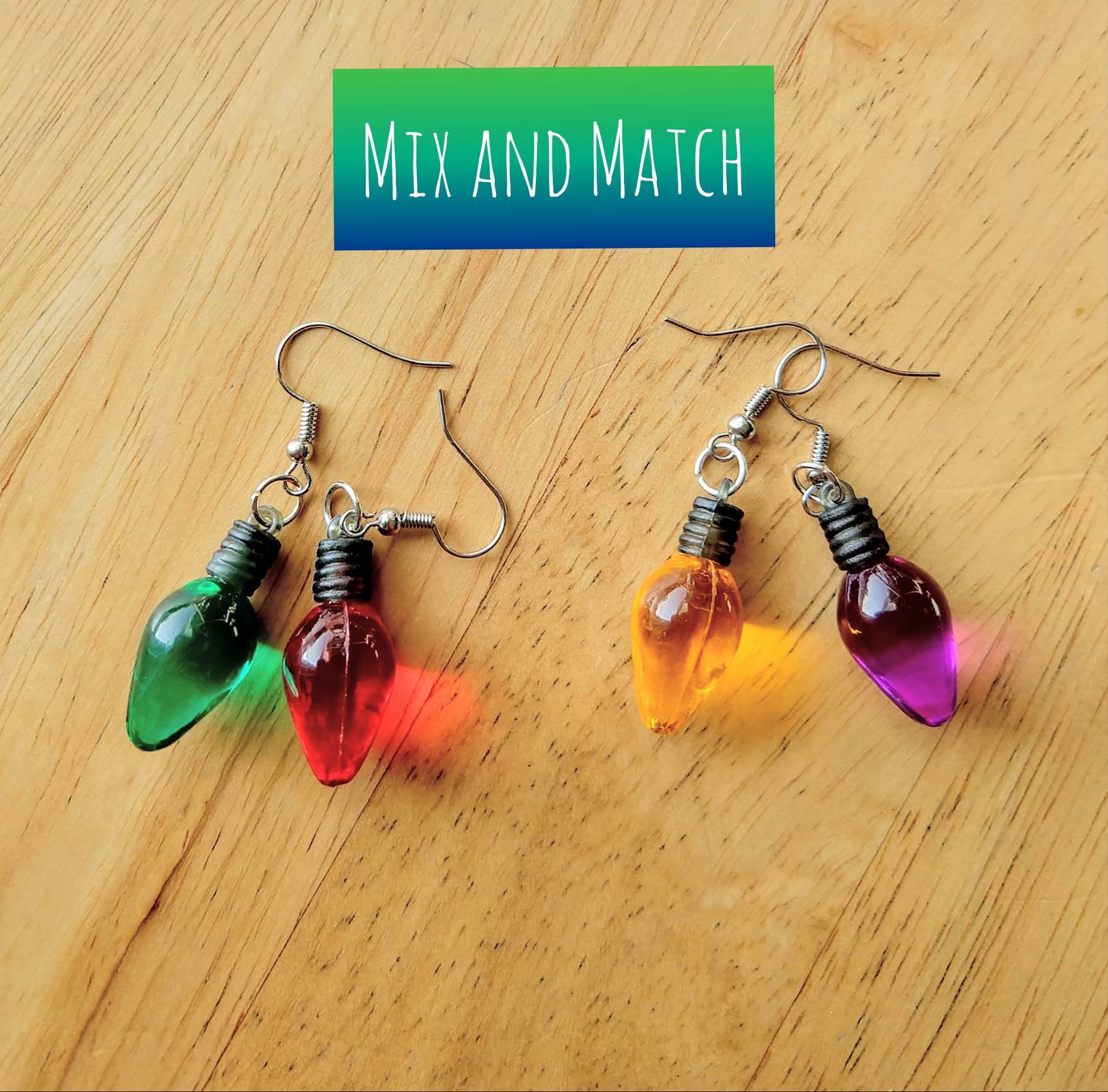 Christmas Light Earrings Holiday Earrings Christmas - Etsy
