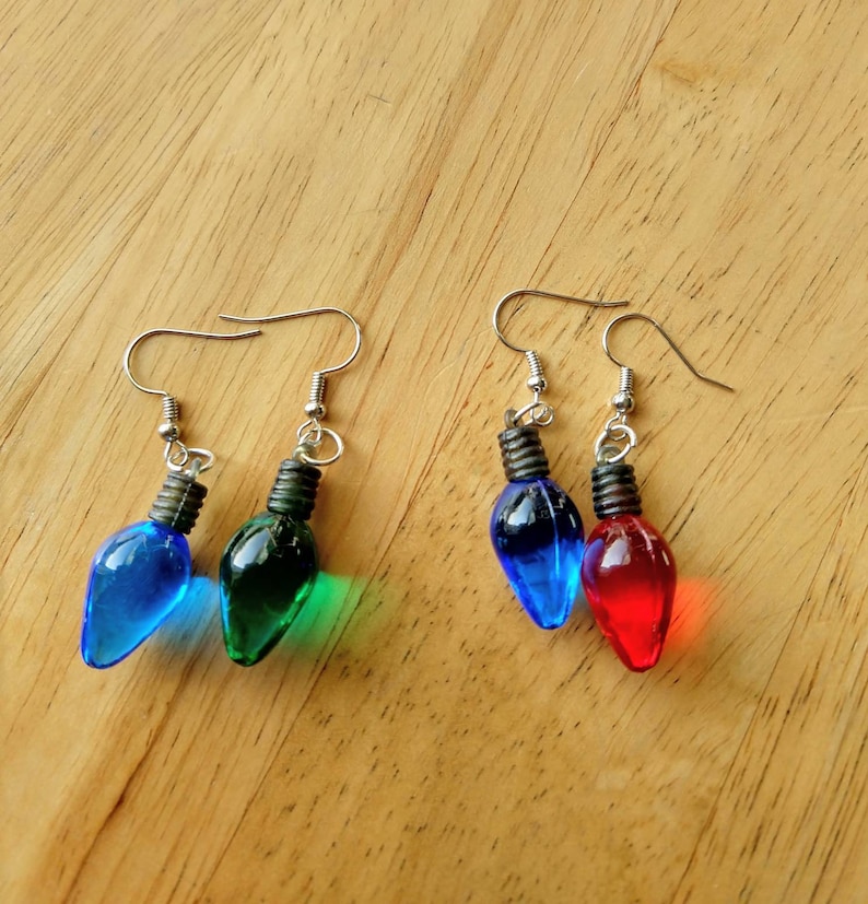 Christmas Light Earrings Holiday Earrings Christmas - Etsy