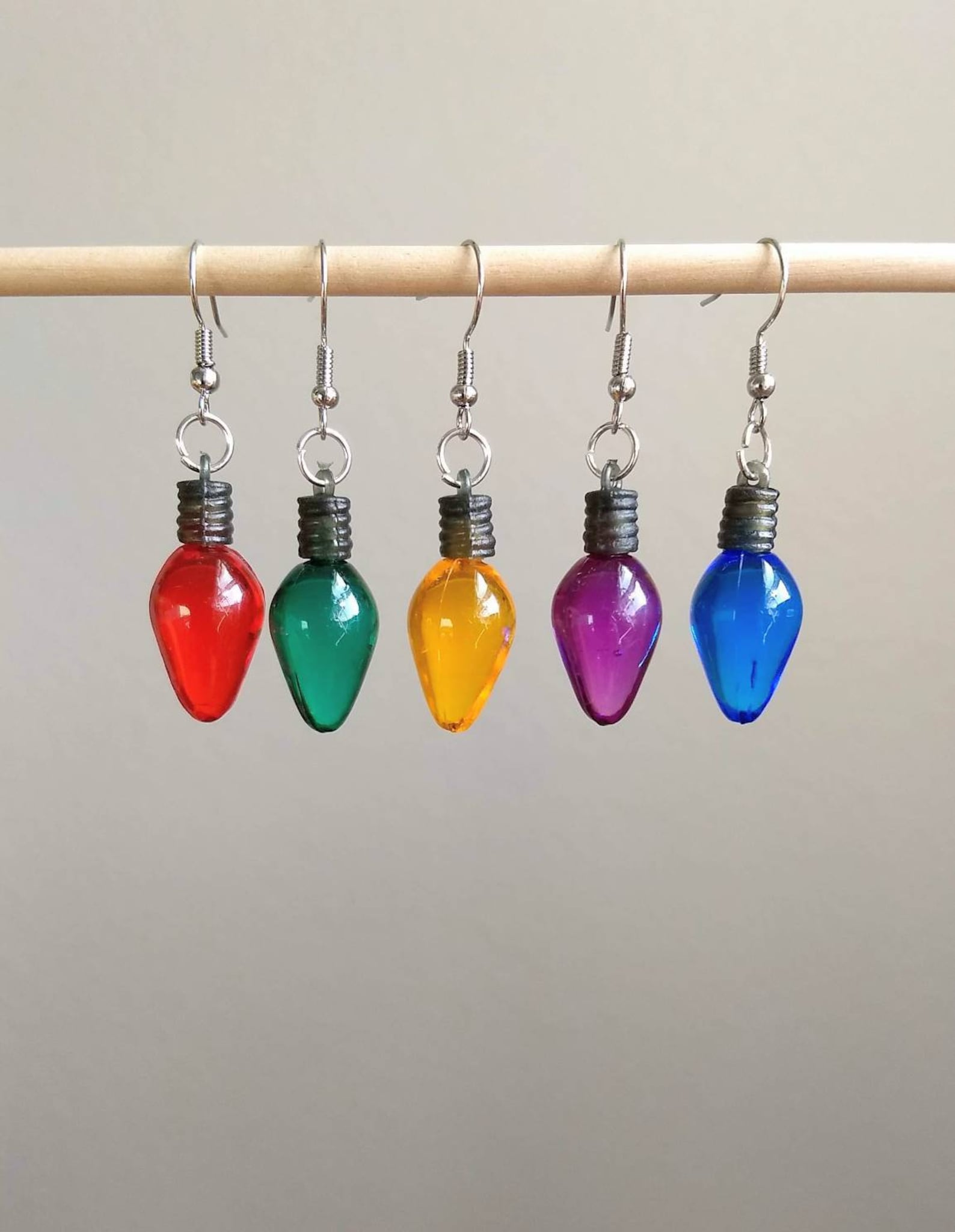 Christmas Light Earrings Holiday Earrings Christmas - Etsy