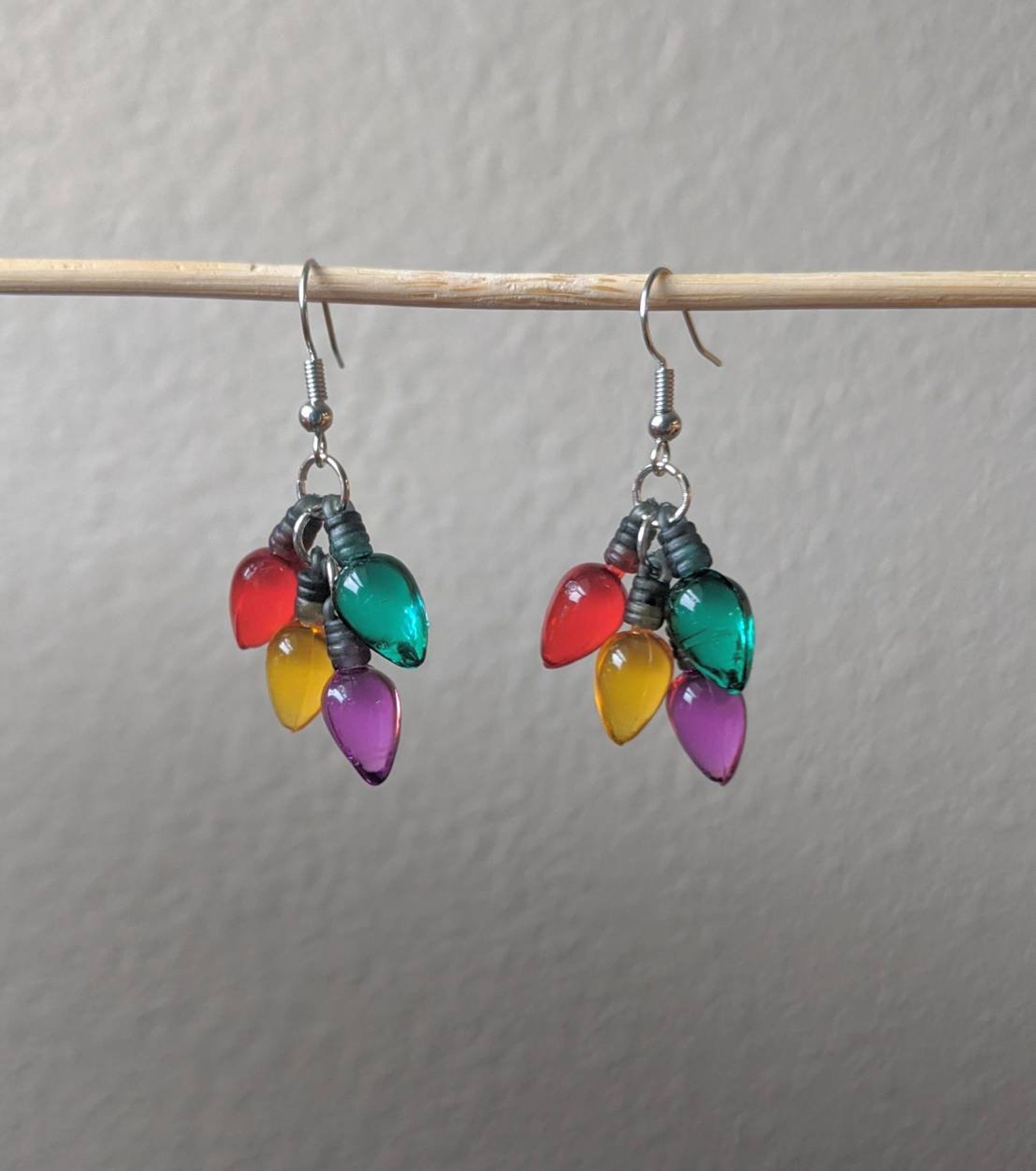 Christmas Tree Lights Earrings Christmas Earrings Holiday - Etsy