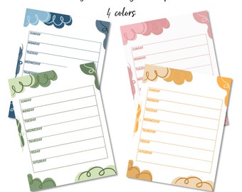 Color Coded Weekly Schedule Template - Etsy