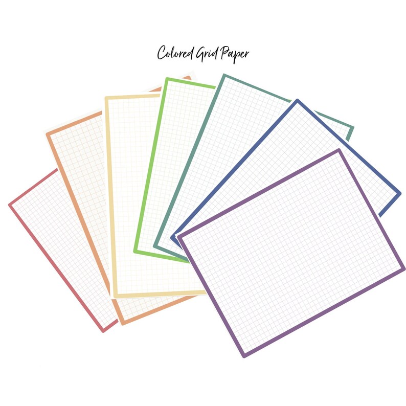 Colored Grid Paper/digital Note Taking/printer Friendly - Etsy