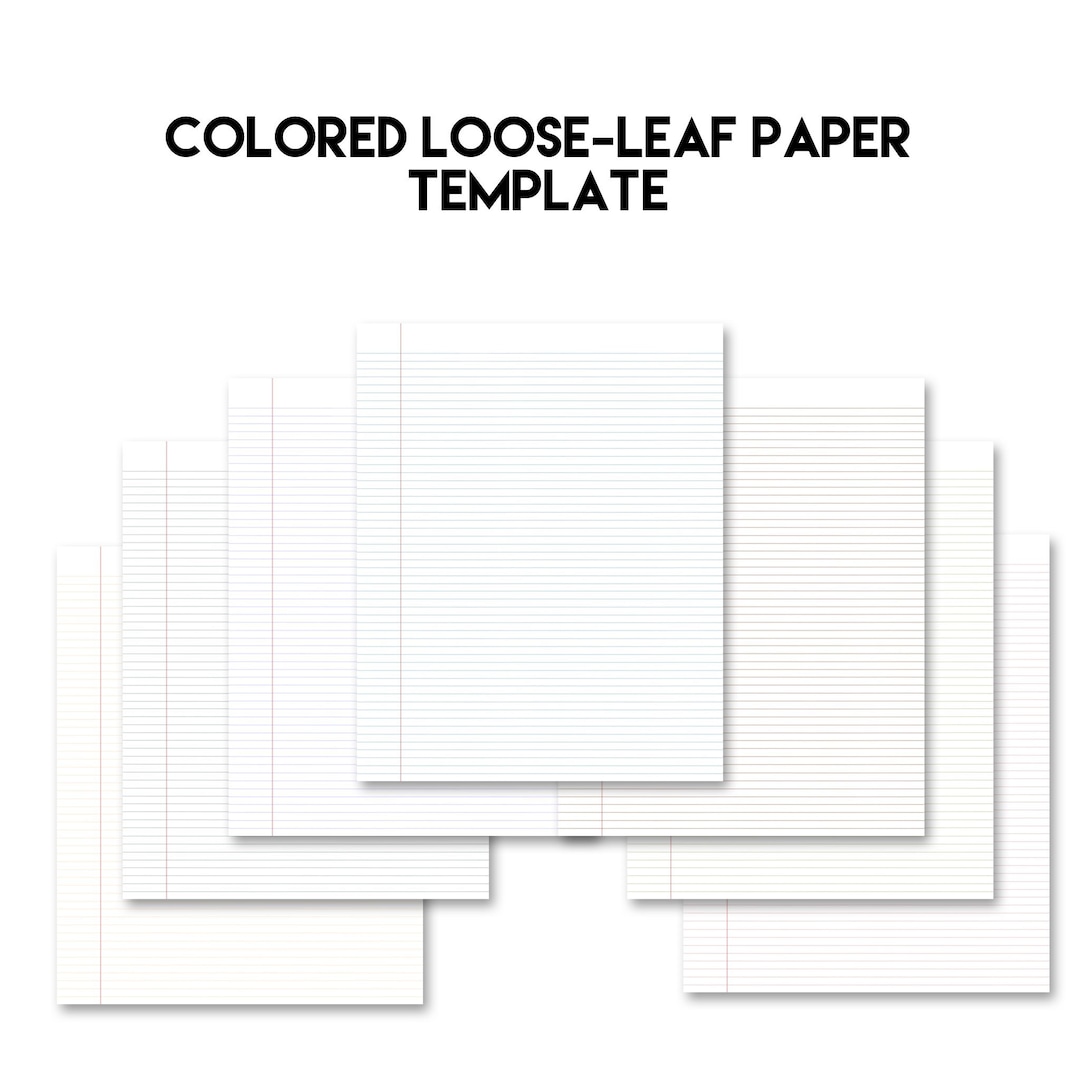 Colored Loose Leaf Paper Digital Template Goodnotes - Etsy