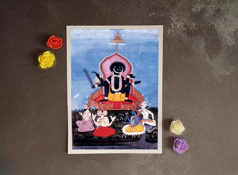 Rare Depiction of Ma Kali Sitting on Panch Brahma Asana, Kali Poster ...