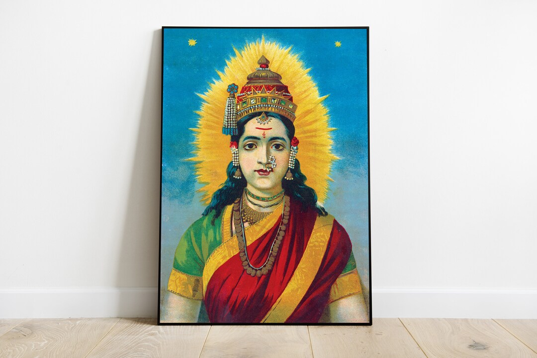 Ma Gauri Poster, Devi Parvati Art, Indian Goddess Print, Ma Durga ...
