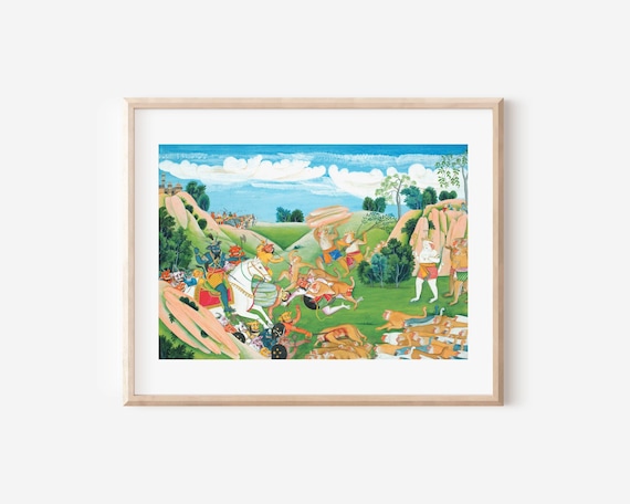 A Scene From Ramayan Ji Vanar Sena Fighting the Demons - Etsy