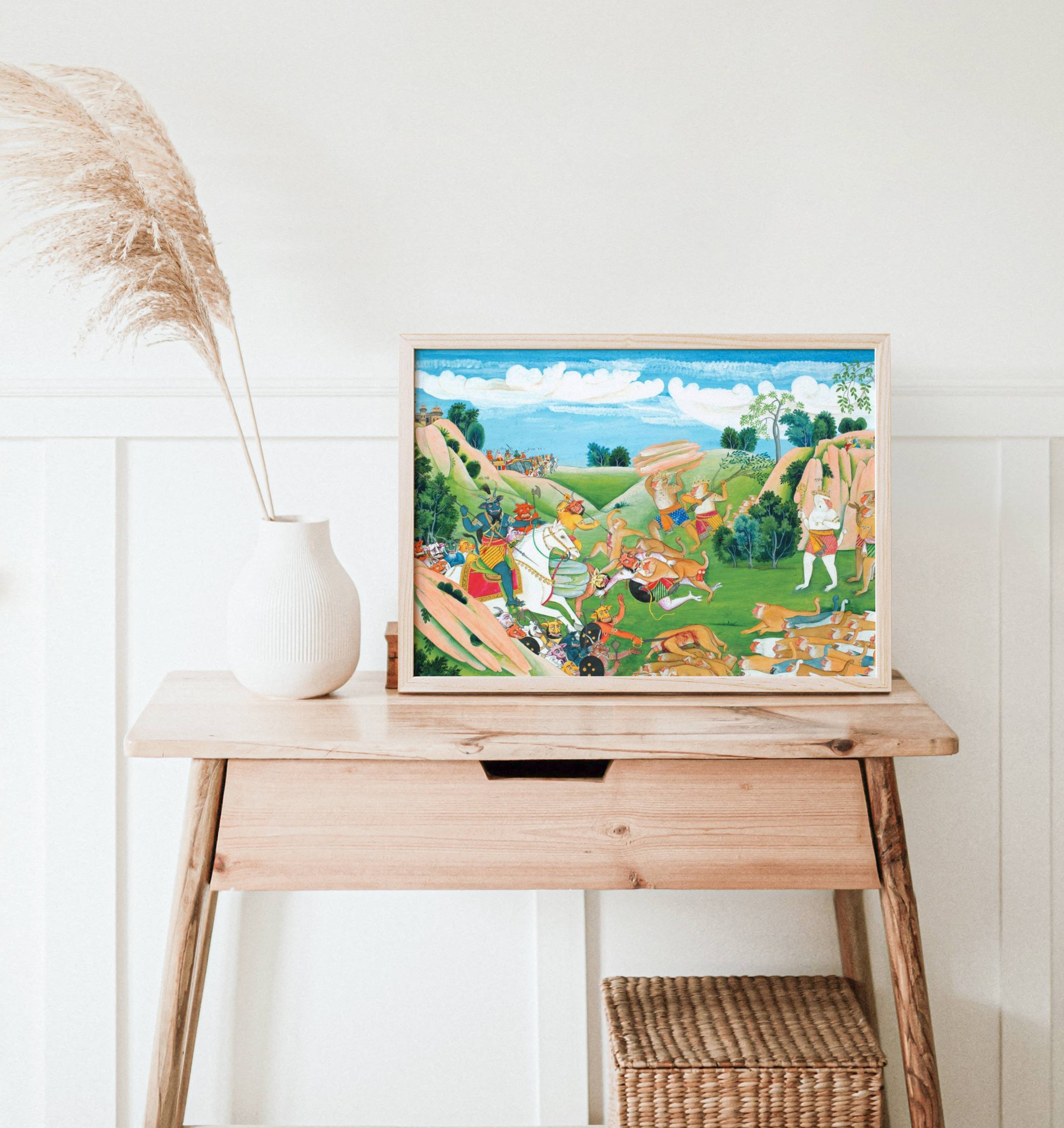 A Scene From Ramayan Ji Vanar Sena Fighting the Demons - Etsy