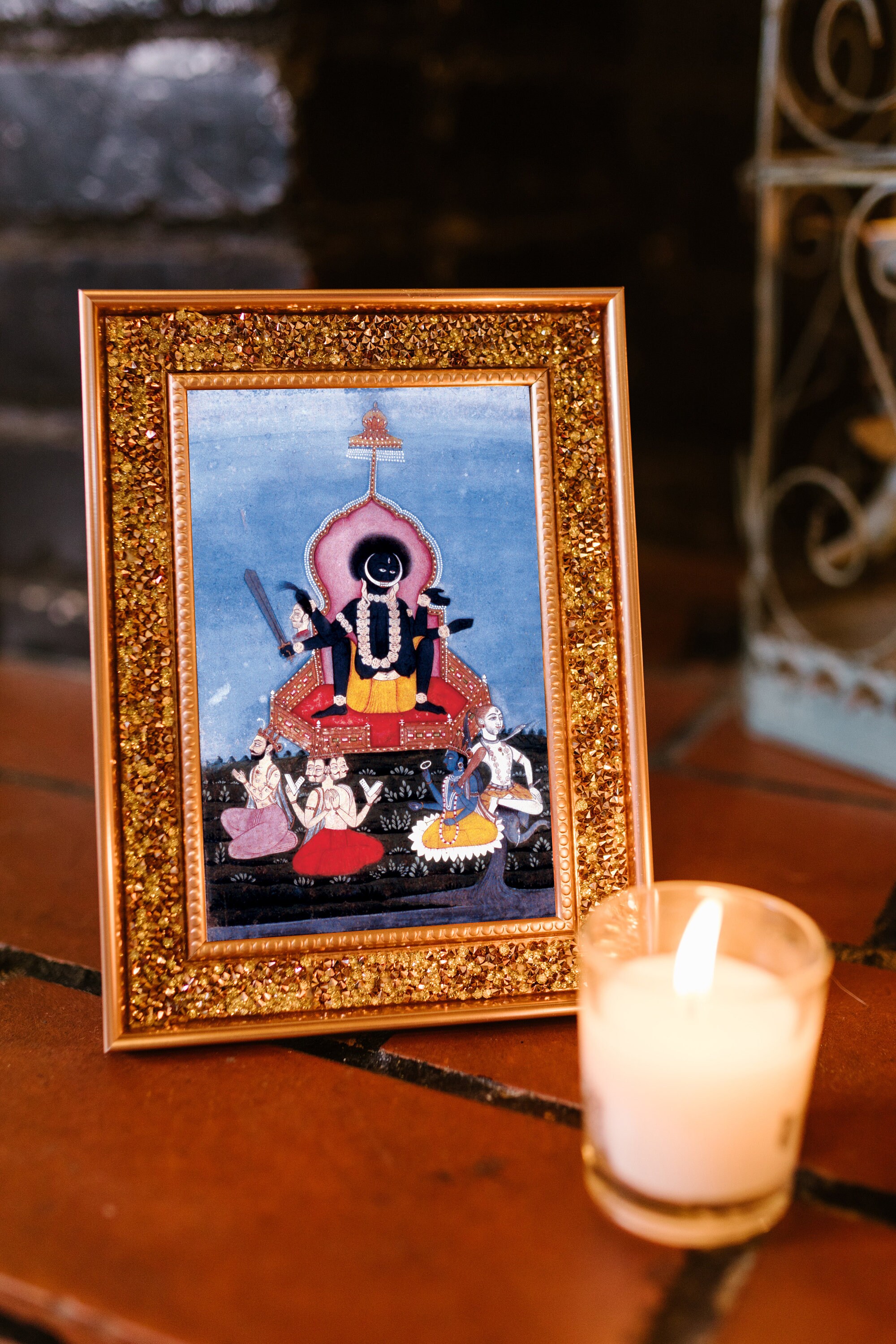 Rare Depiction of Ma Kali Sitting on Panch Brahma Asana, Kali Poster ...