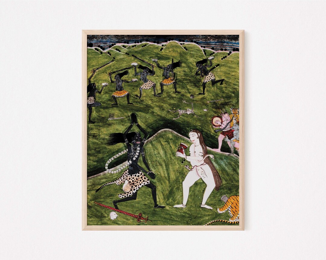 Kali and Shiva Dance Print, Goddess Kali Poster, Ma Kali Art, Indian ...