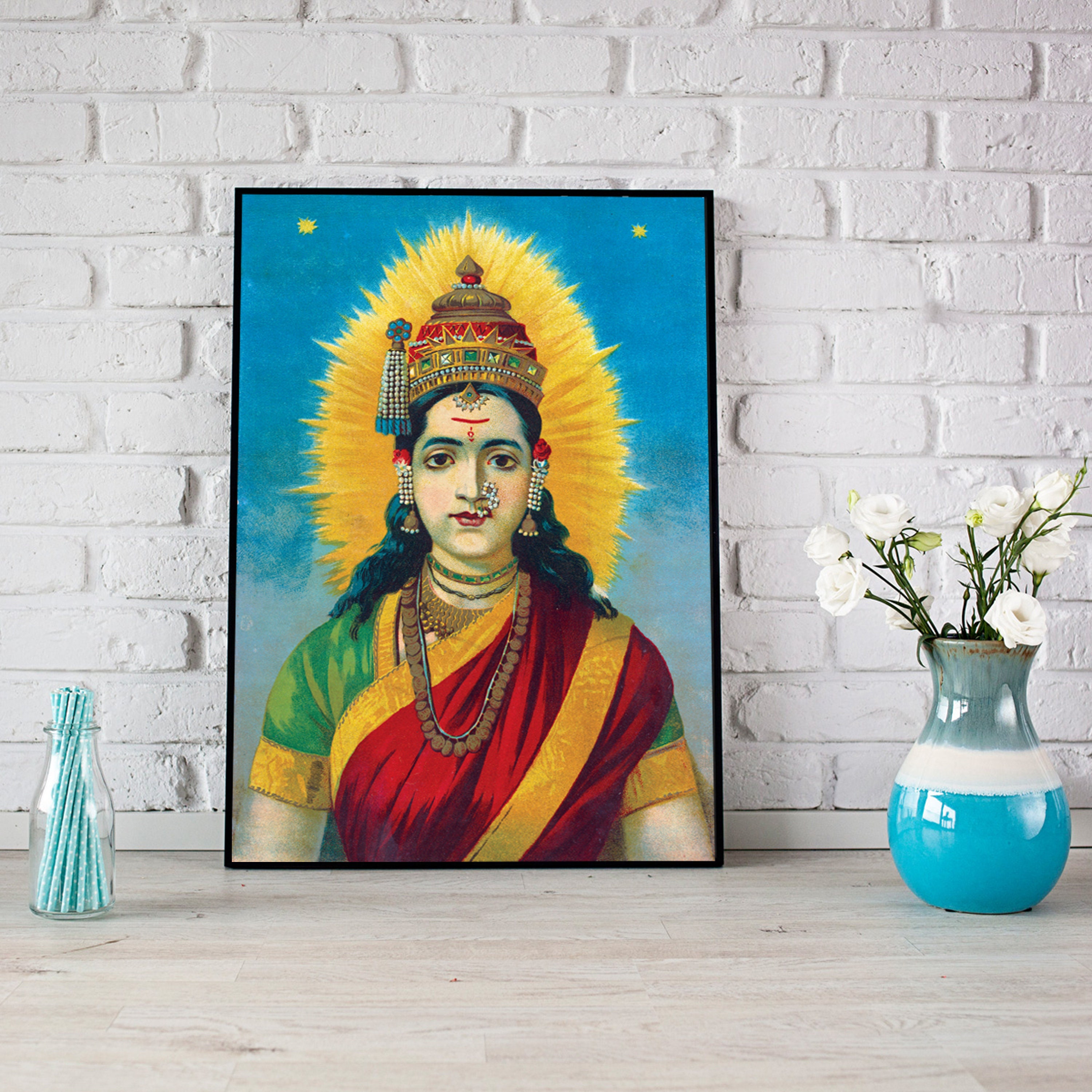 Ma Gauri Poster, Devi Parvati Art, Indian Goddess Print, Ma Durga ...