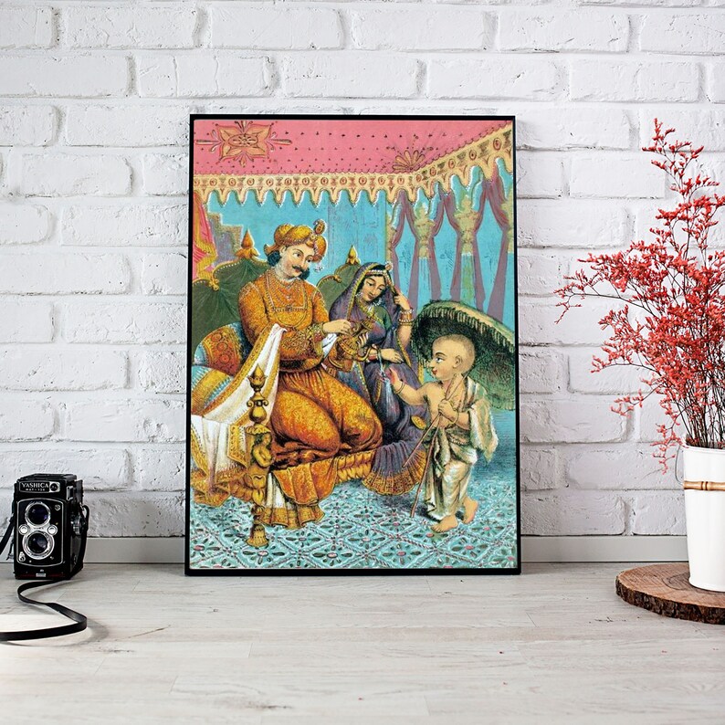 Vaman Avatar of Shri Vishnu Print Sri Vamandeva Visiting King | Etsy