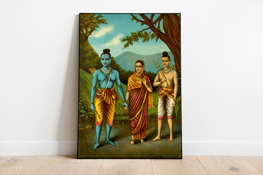 Shri Rama Sita and Lakshman in Vanvasi Form in Forest, Rama and Sita ...