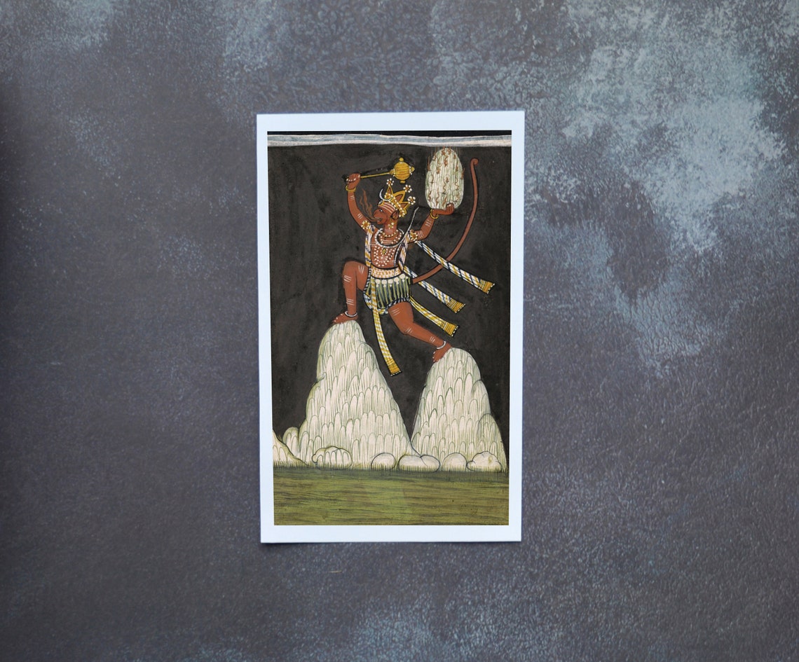 Flying Hanuman Ji Poster, Hanuman Picture, Bhagwan Anjaneya Carrying ...