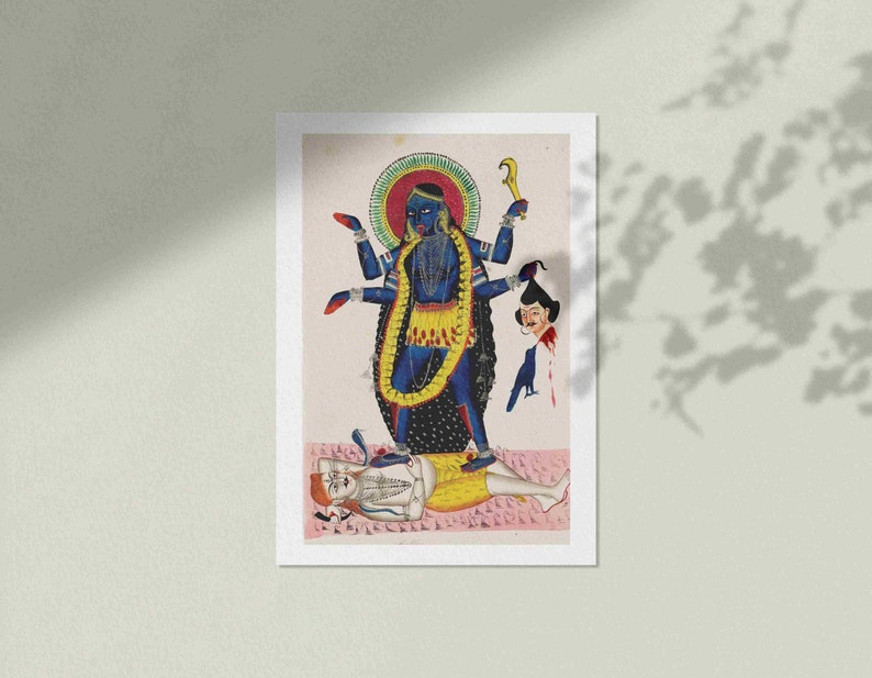 Goddess Kali Print, Kalighat Painting Style, Hindu Wall Art (digital ...