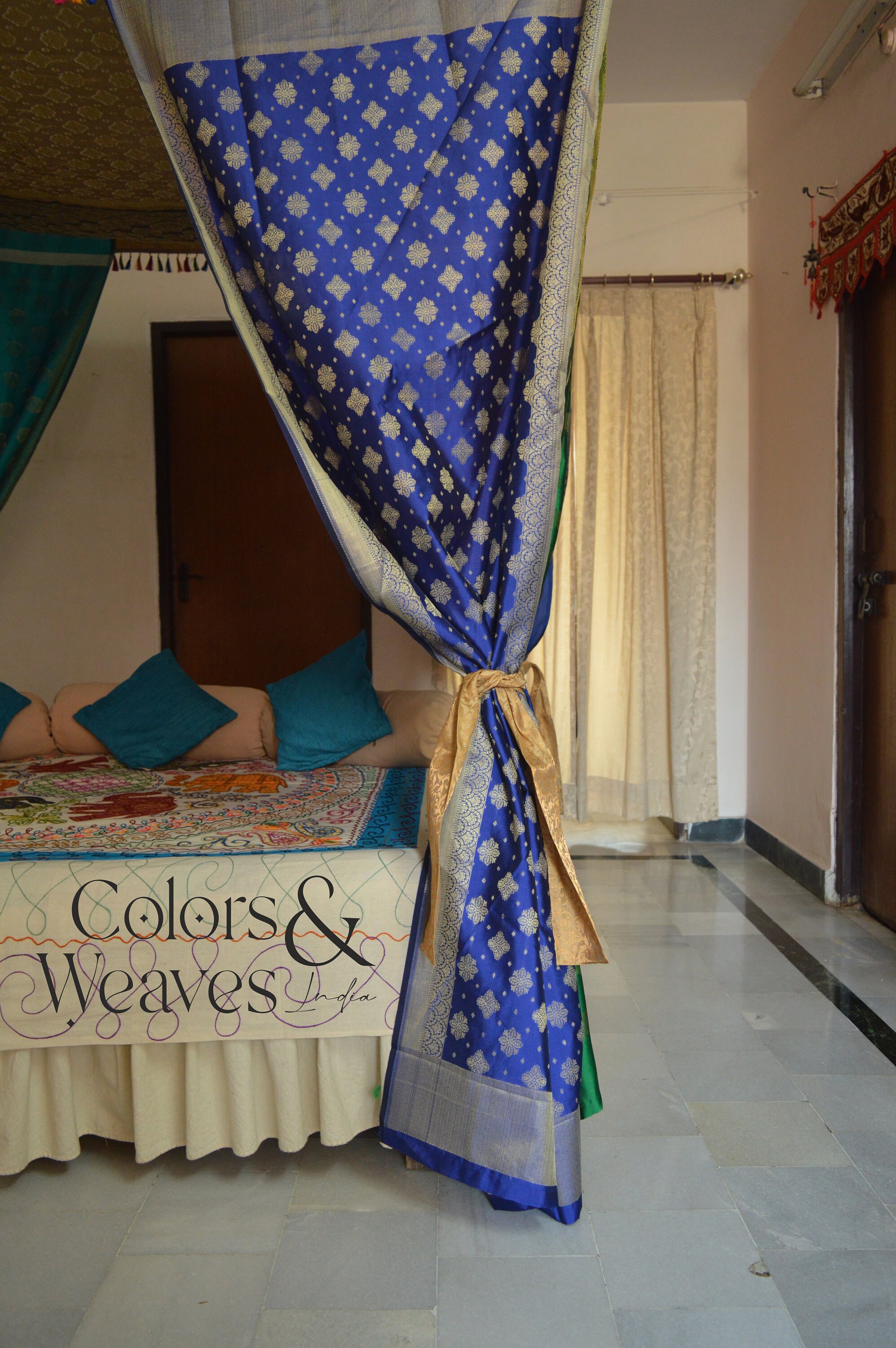 Bohemian Canopy Colorful Jewel Tone Multicolor Canopy Sari - Etsy