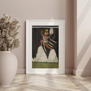 Flying Hanuman Ji Poster, Hanuman Picture, Bhagwan Anjaneya Carrying ...