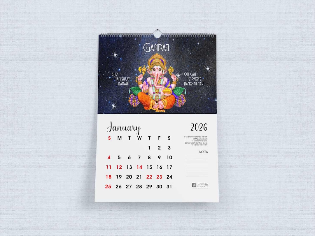 Hindu Gods Calendar 2026, Celestial Theme (digital Download) - Etsy