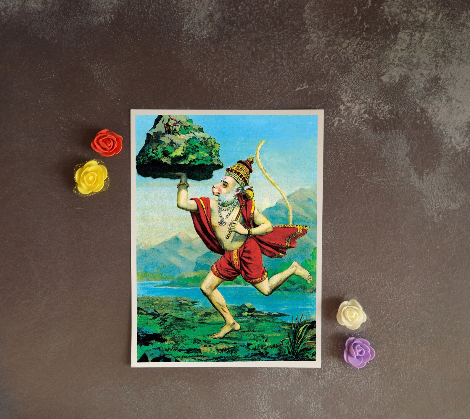 Flying Hanuman Poster Sri Hanuman Print Hanuman Ji Carrying - Etsy