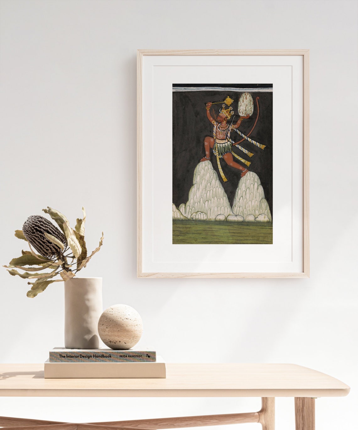 Flying Hanuman Ji Poster, Hanuman Picture, Bhagwan Anjaneya Carrying ...