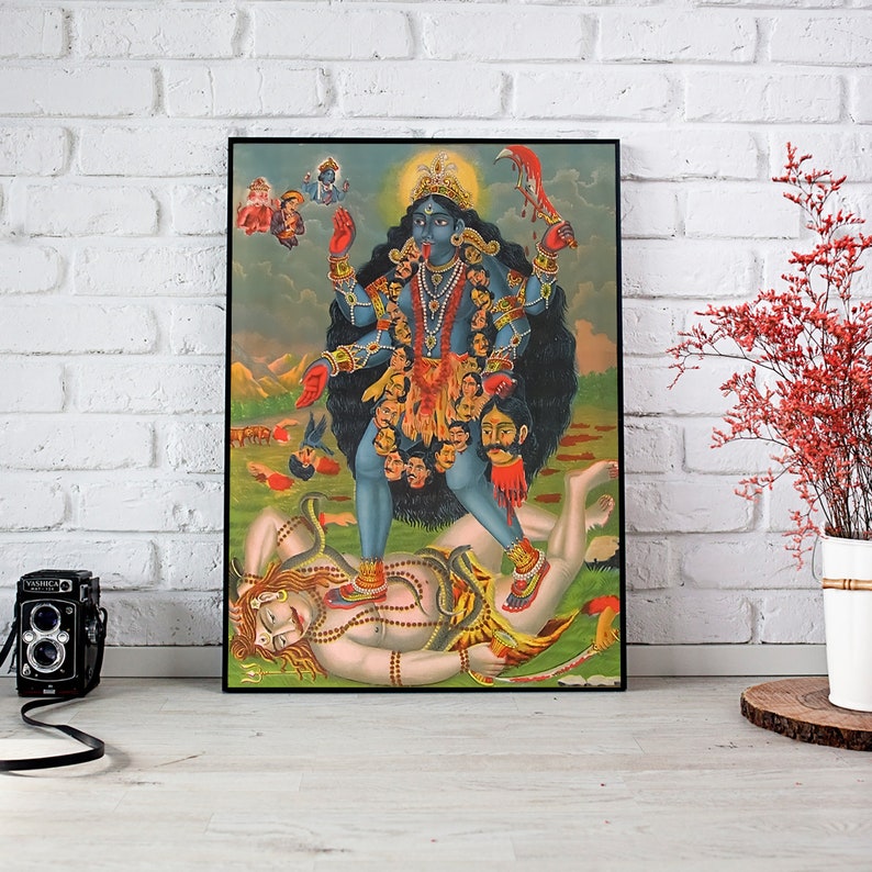 Kali Poster, Kali Print, Hindu Art, Hindu God Pictures, Divine Feminine ...