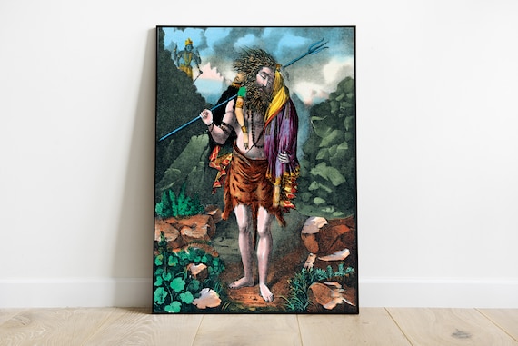 Shiva Sati Poster Bhagwan Shiva Carrying the Body of Devi - Etsy India