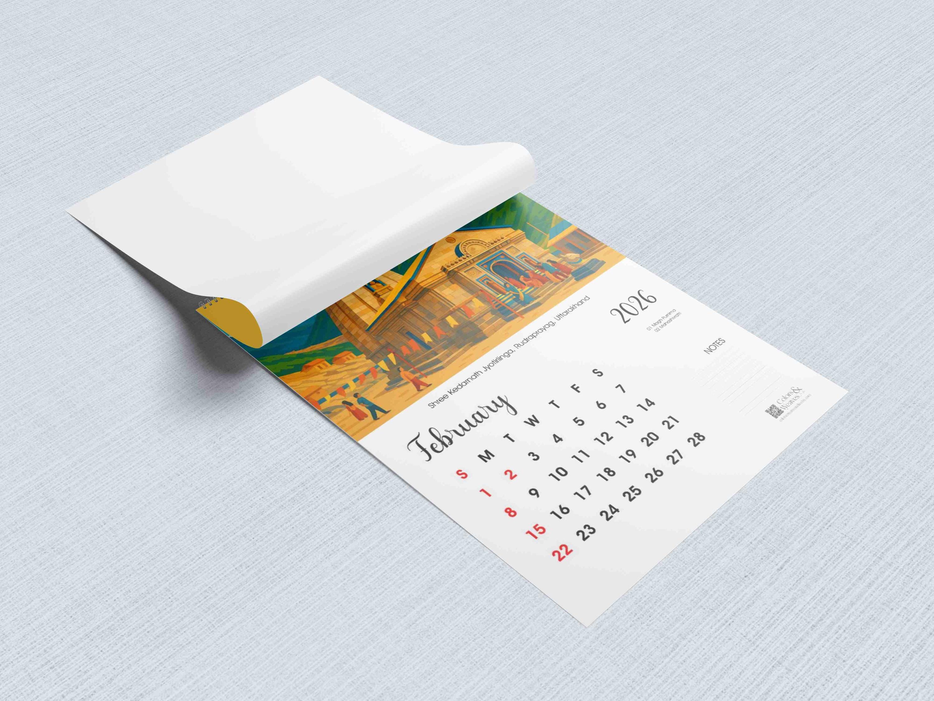 Hindu Calendar 2026, Temples, Festivals, Monthly Wall Art (digital ...