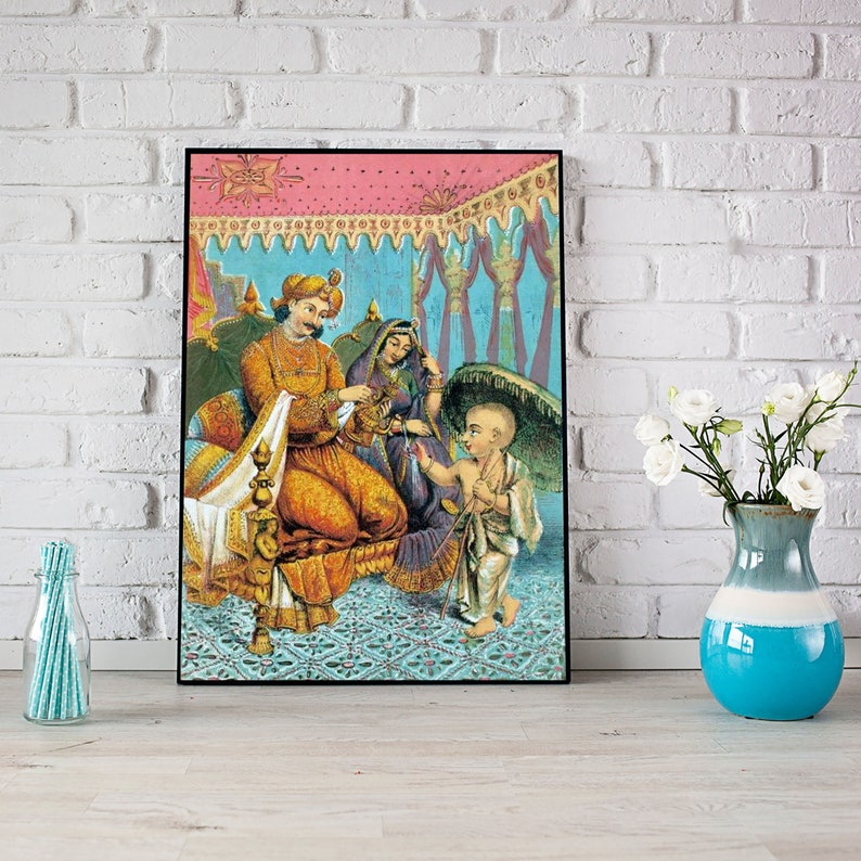 Vaman Avatar of Shri Vishnu Print Sri Vamandeva Visiting King | Etsy