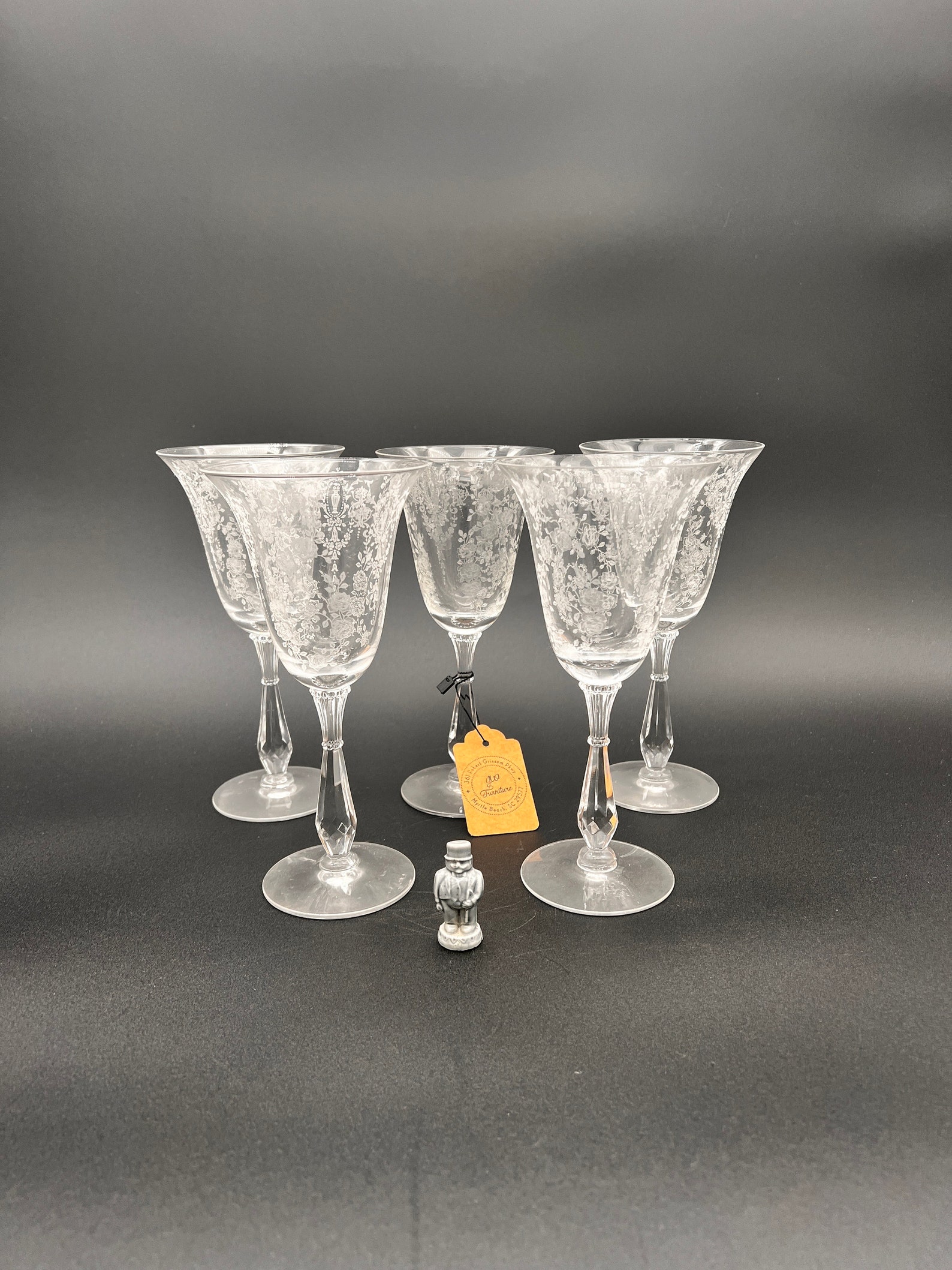 Vintage 1940s Tiffin Franciscan Glass, Cherokee Rose Pattern Claret ...